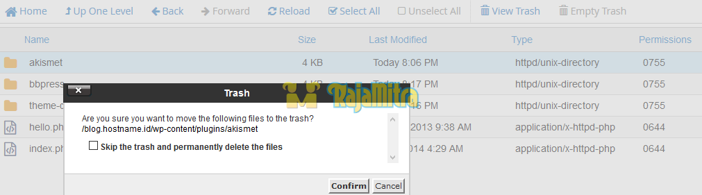 Cara Disable Plugin Wordpress Via File Manager Cpanel Rajamitra Hosting